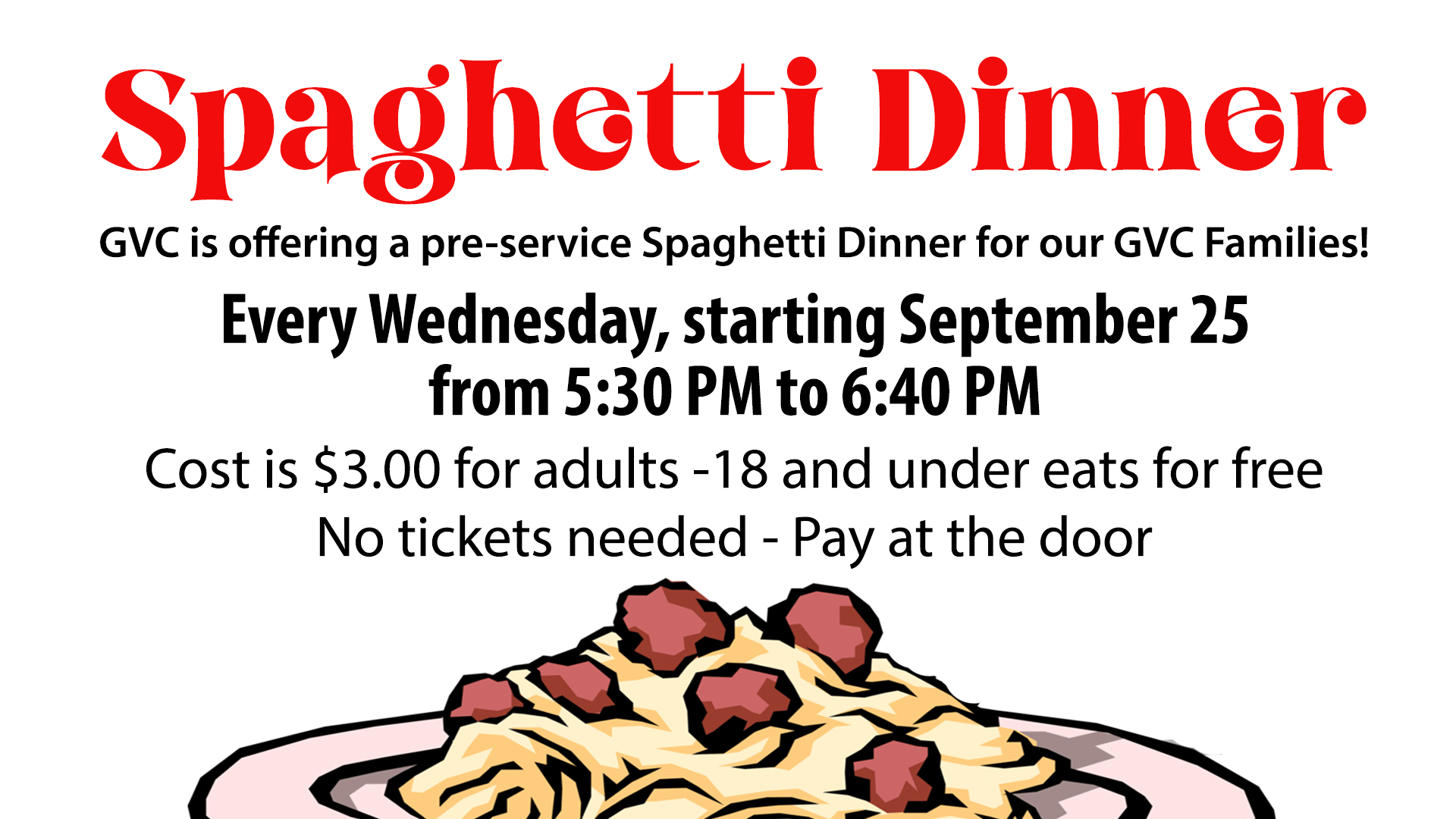 Spaghetti Dinner – Grand View Church