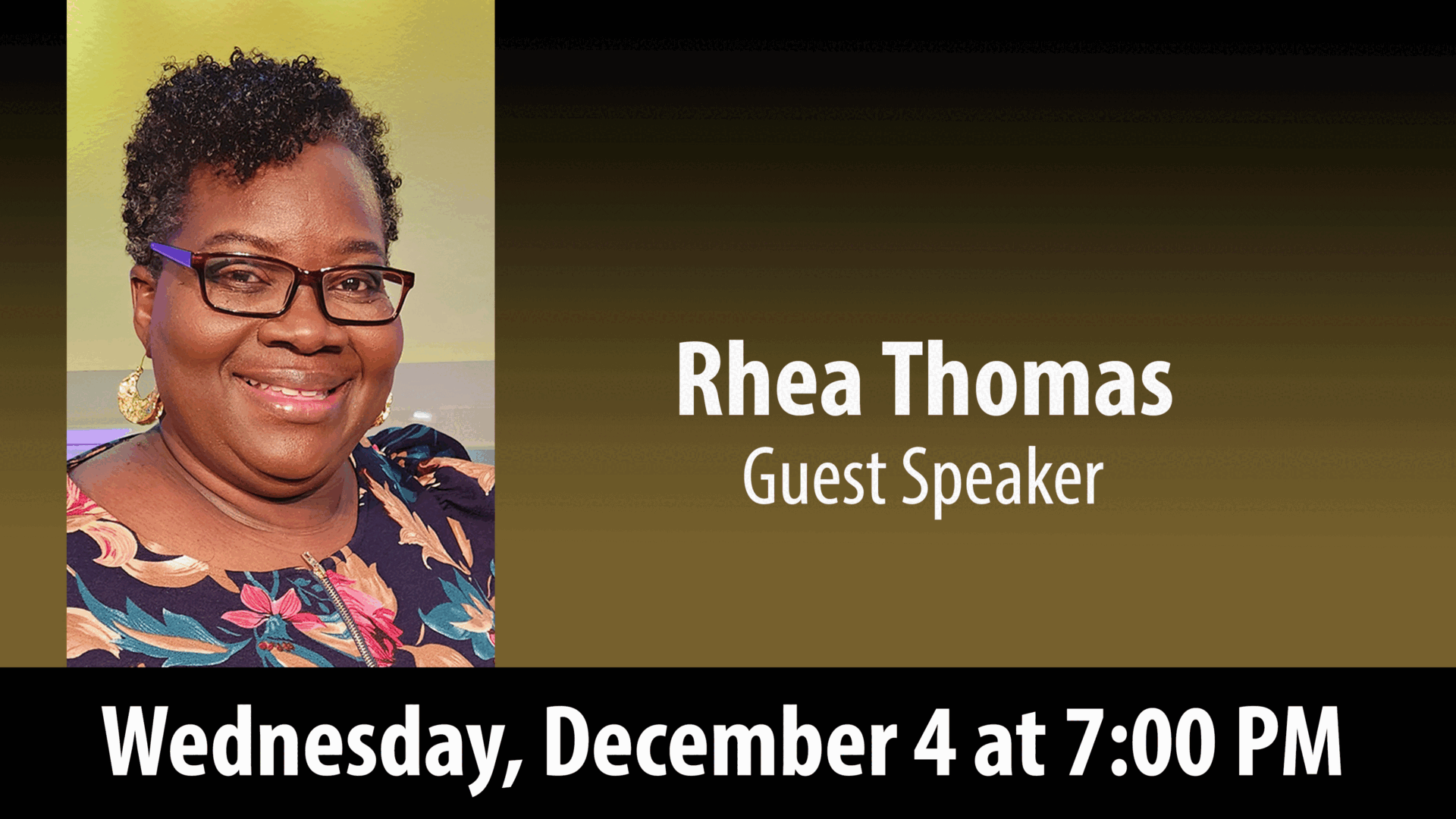 Rhea Thomas – Guest Speaker – Grand View Church